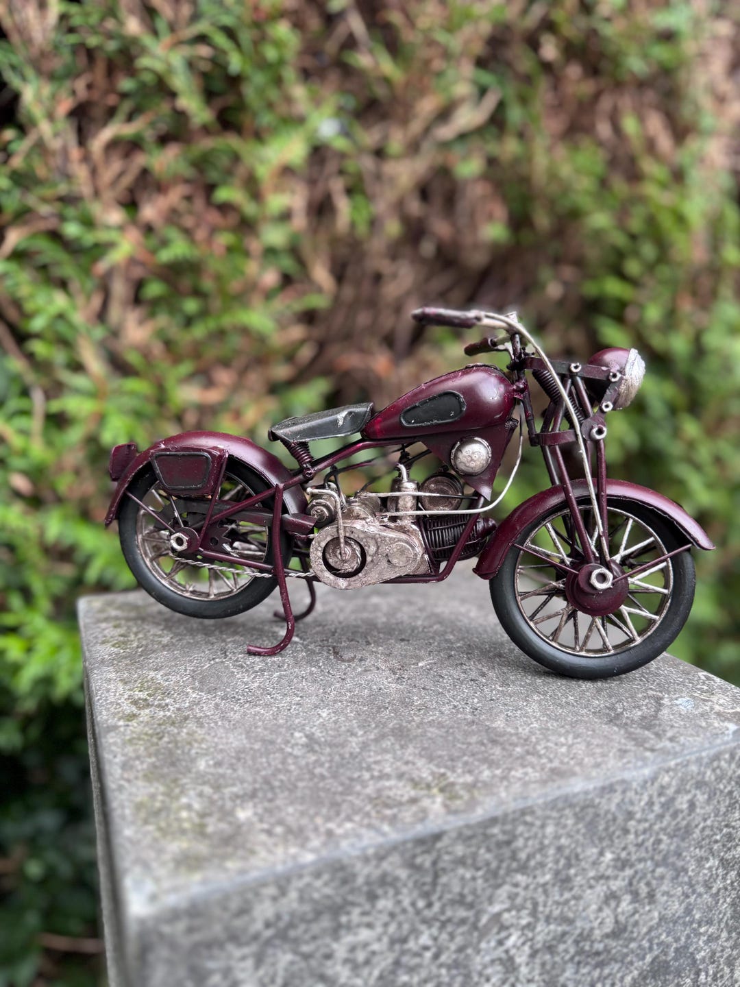 Miniature Vintage Motorcycle Sculpture - Classic Elegance for ...