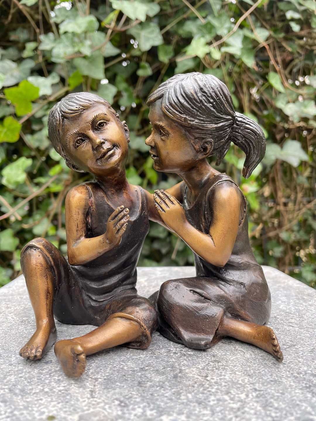 Bronze Statues Laughing Children sculpture Interior Office Garden ...