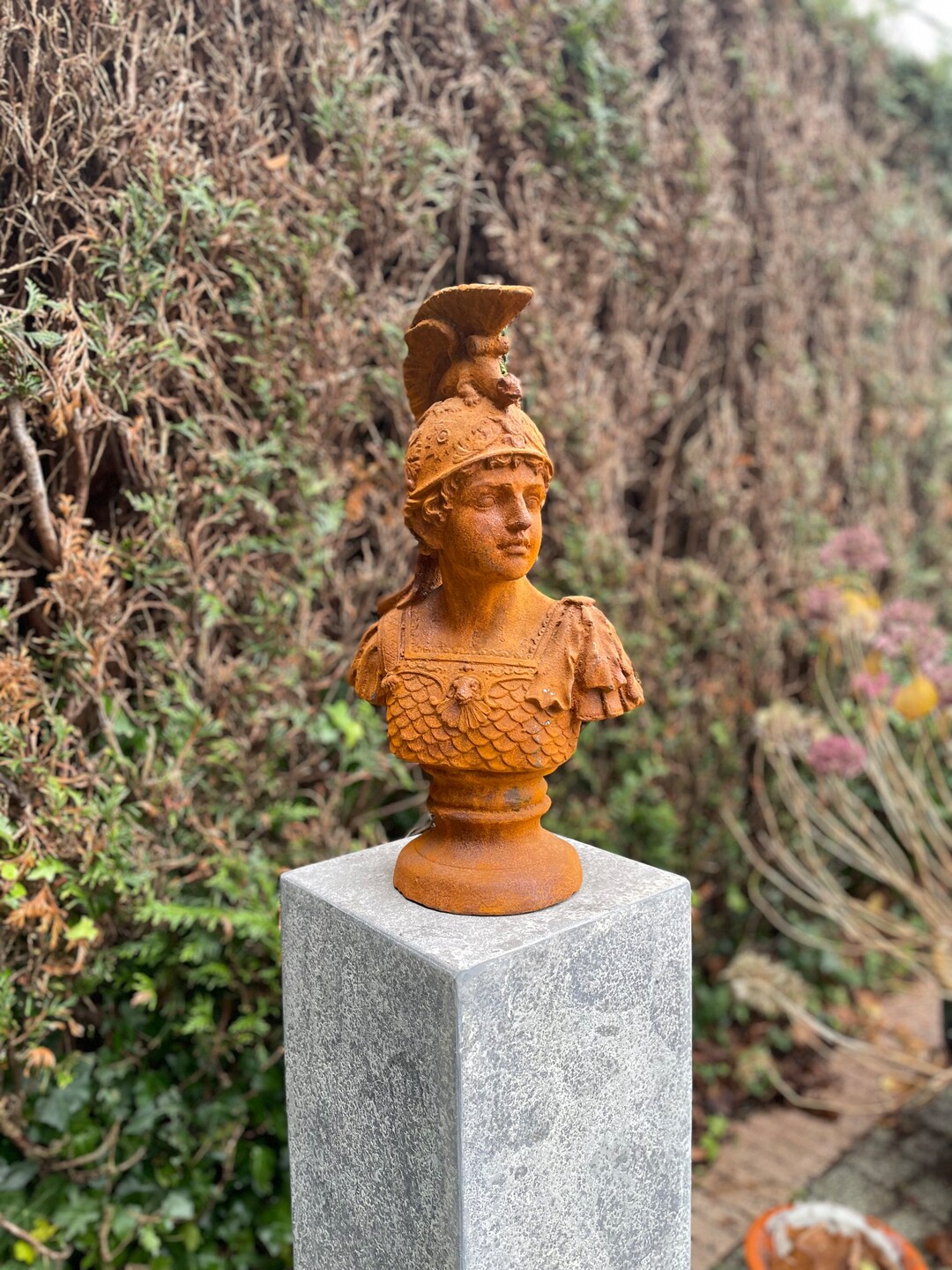 Rusty Cast Iron Bust of a Legionnaire Sculpture Abstract Modern ...