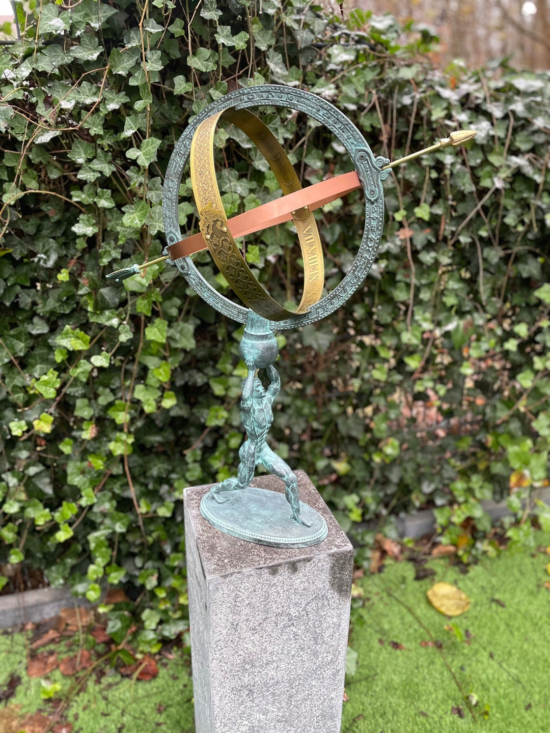 Bronze Sundial Garden Statue Garden Decoration - Etsy UK