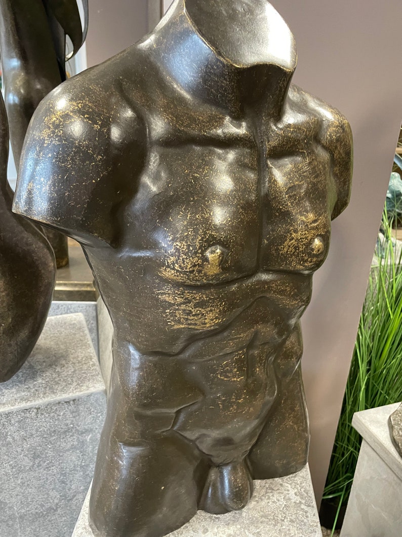 Bronze Man Torso Garden Statue Garden Decoration Office - Etsy