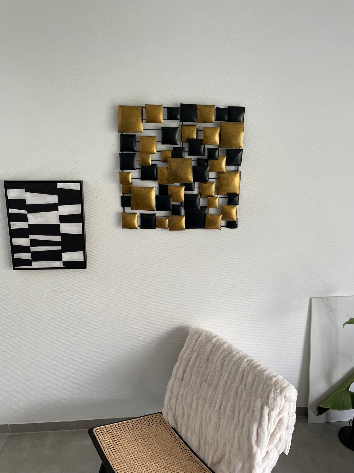 Painting 3D Metal BLACK GOLD DECO 70 X70 Cm - Etsy