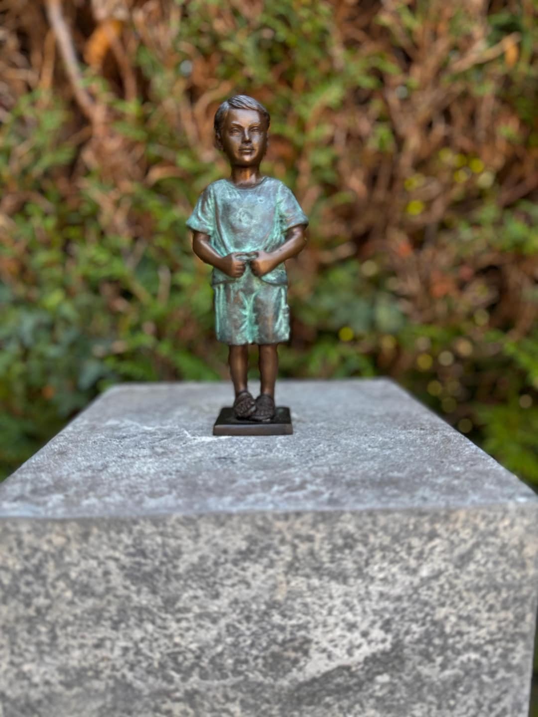 Bronze Sculpture of a Boy – Elegant Childhood Representation. 8x5x20 Cm ...