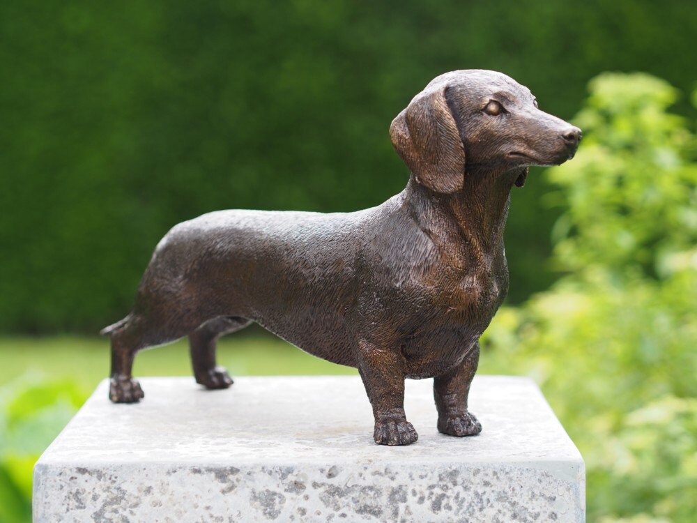 Bronze Dog Dachshund Sculpture Interior Office - Etsy