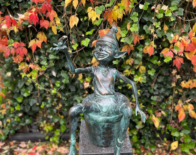 Bronze Elf Sculpture - Whimsy and Playfulness in Art. 59x57x37 Cm - 9 ...