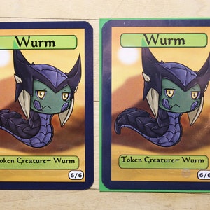 6/6 Wurm Token Singles Alter Art, Edh,standard,commander,vintage,and ...