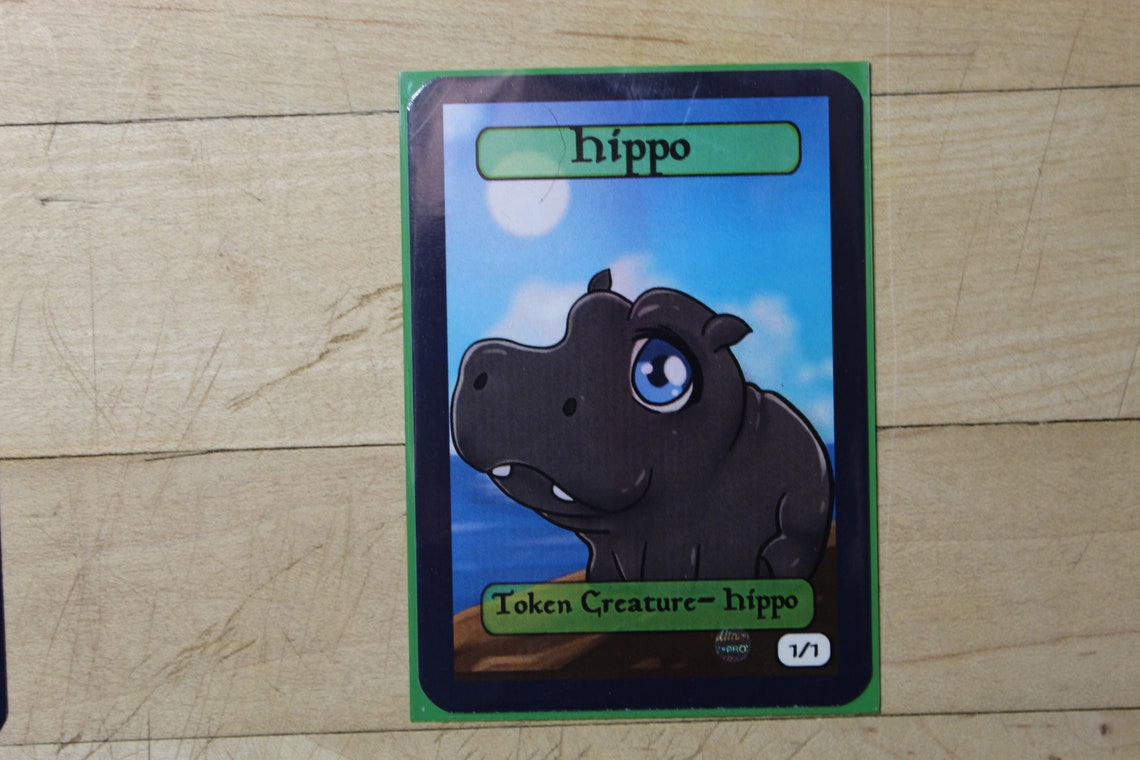 1/1 Green Hippo Chibi-styled Singles Tokens Mtg Inspired- Perfect for ...