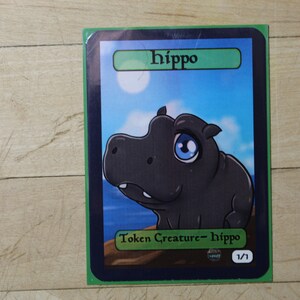 1/1 Green Hippo Chibi-styled Singles Tokens Mtg Inspired- Perfect for ...