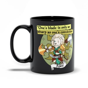Chibi Ajani Mtg Inspired Black Mugs, Perfect Gift for Fans of Magic the ...