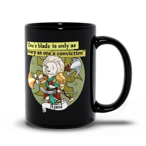 Chibi Ajani Mtg Inspired Black Mugs, Perfect Gift for Fans of Magic the ...
