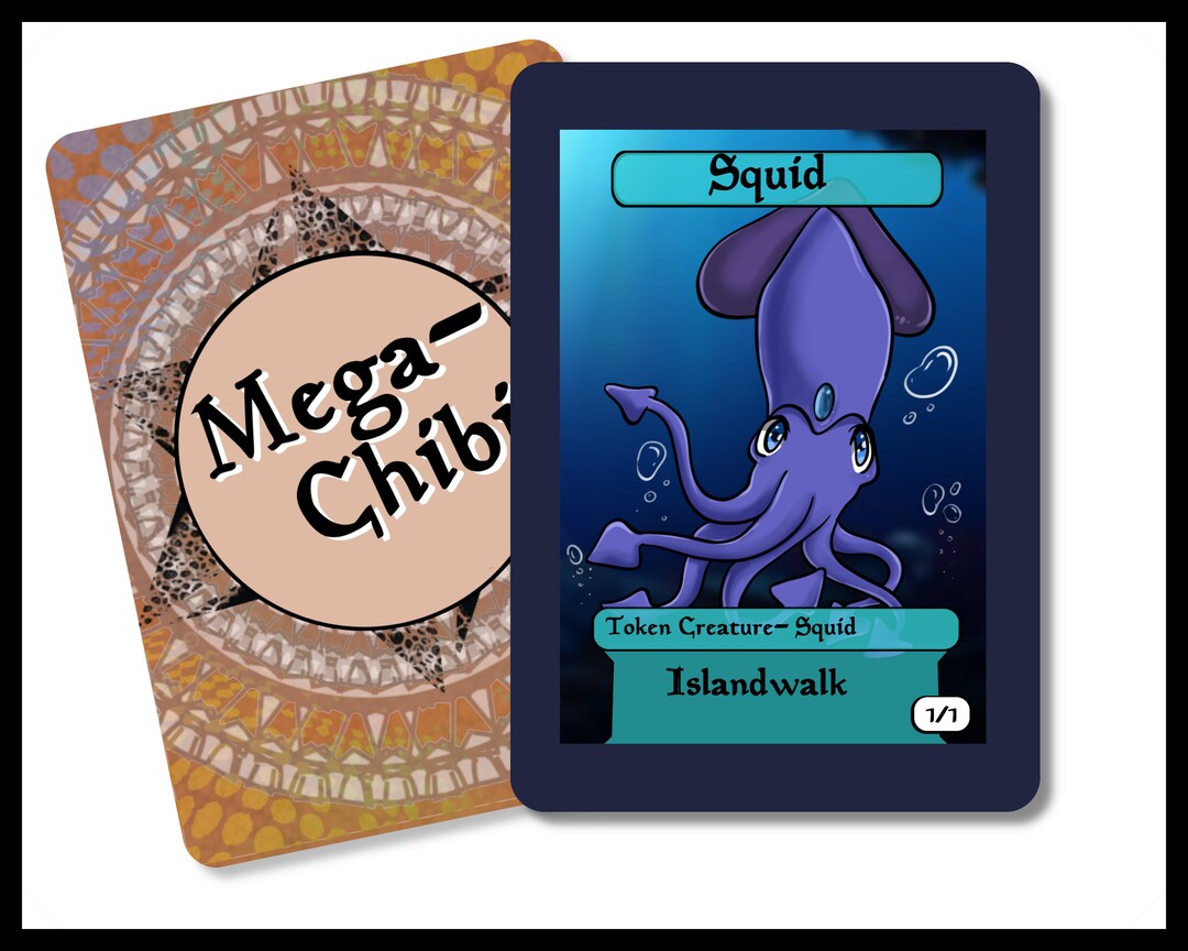 Squid 1/1 Islandwalk Creature Token, Edh,standard,commander,vintage,and ...