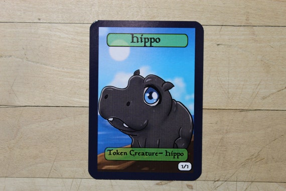 1/1 green hippo Chibi-Styled singles Tokens Mtg inspired | Etsy