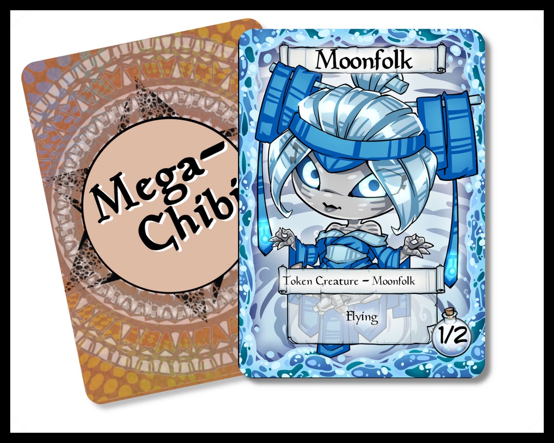 Moonfolk - 1-2 - Flying - U Creature Token- TCG Standard Size for Magic ...