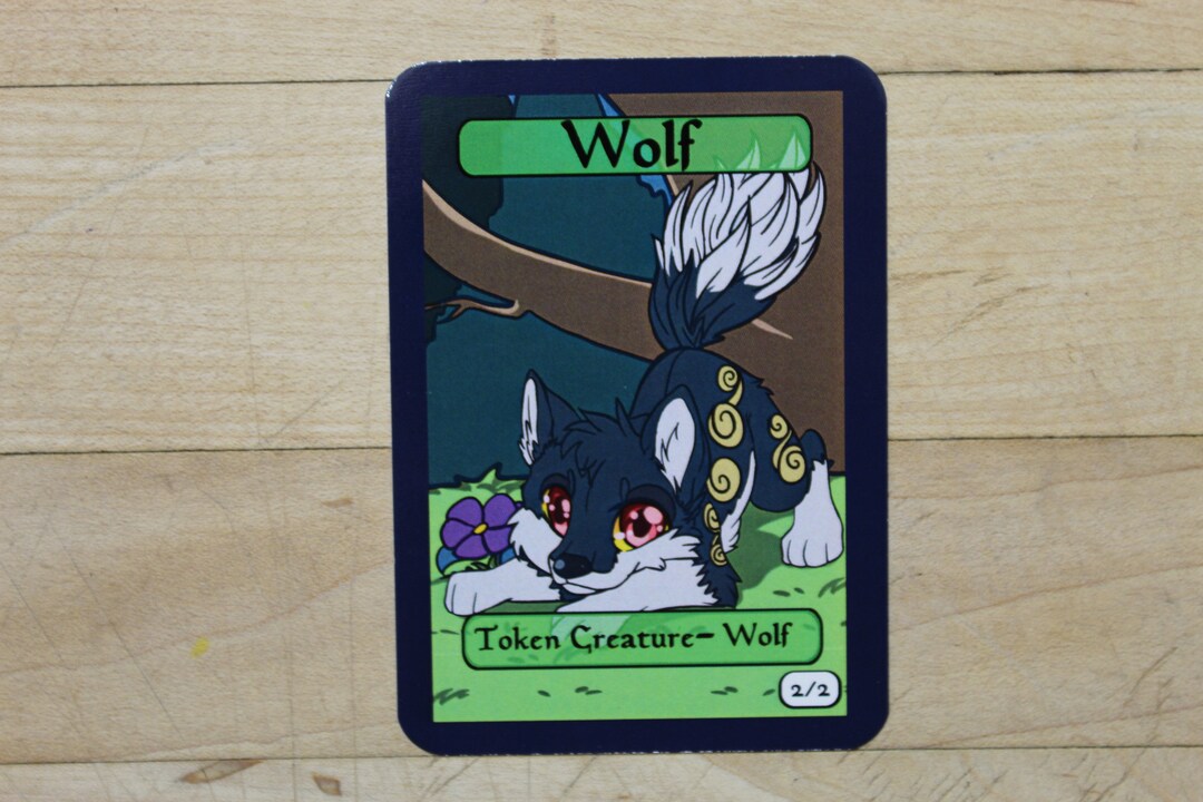 Wolf Chibi-styled Singles Tokens "m-21" Mtg Inspired- Perfect for Using ...