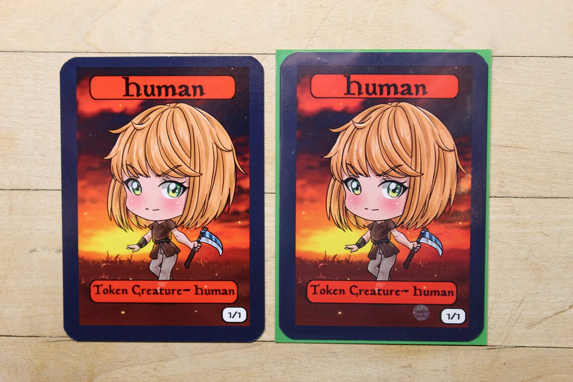 MTG 1/1 red human Token singles magic the gathering alter art | Etsy
