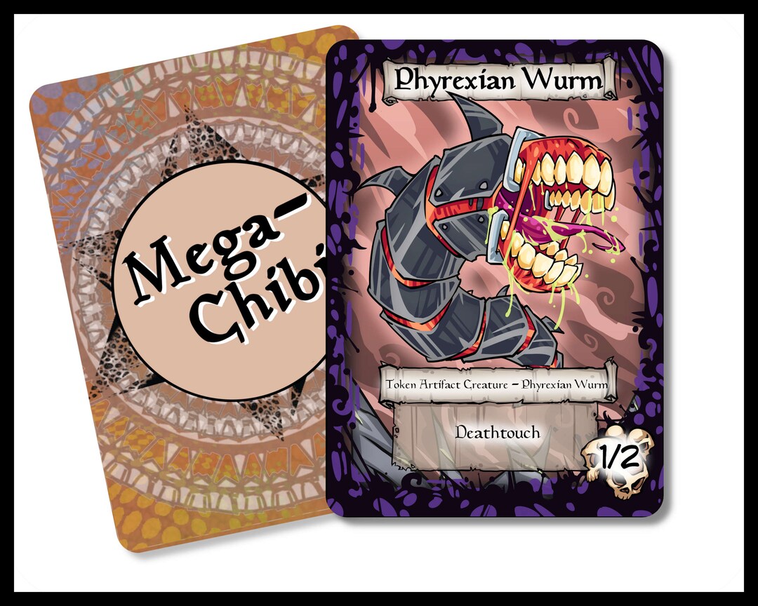 Phyrexian Wurm - 1-2 - Deathtouch - B Token- TCG Standard Size for ...