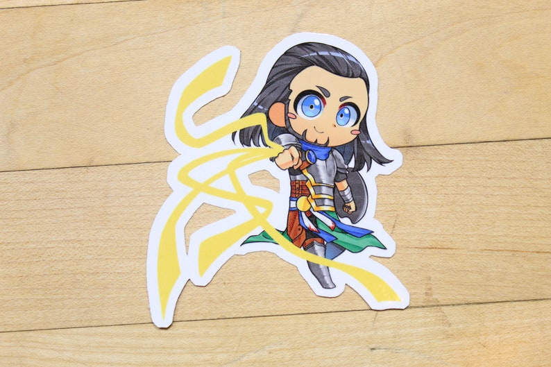 MTG "gideon" Chibi- Styled Sticker for Deck Boxes, S, Laptops, Journals ...