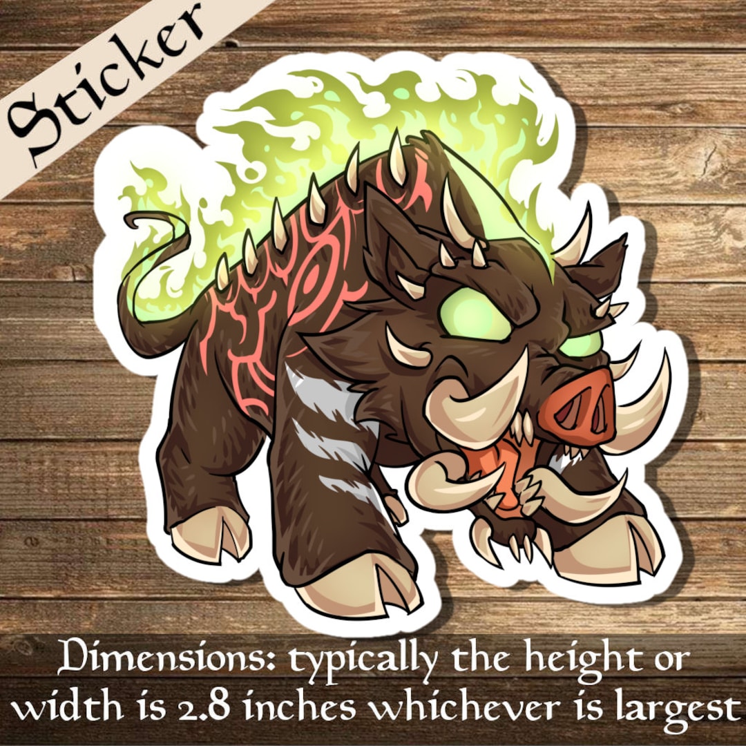 Ilharg, the Raze-boar Sticker Inspired by Magic- Perfect for Deck Boxes ...
