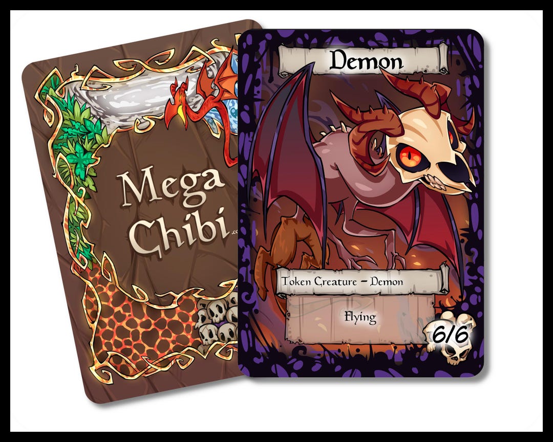 Demon 6-6 Flying - B (token)- TCG Standard Size for Magic to Represent ...