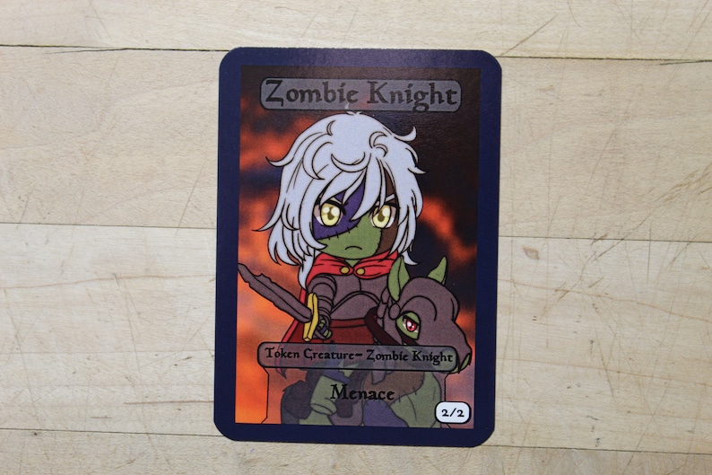 2/2 Zombie Knight W Menace Chibi-styled Singles Tokens Mtg Inspired ...