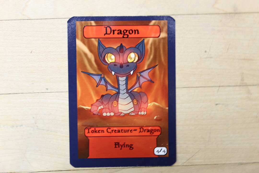 4/4 Flying Dragon Token Singles for Alter Art Proxy in Edh,standard ...