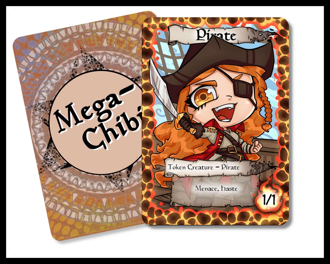Pirate 1-1 - Haste-menace-creature Token- TCG Standard Size for Magic ...