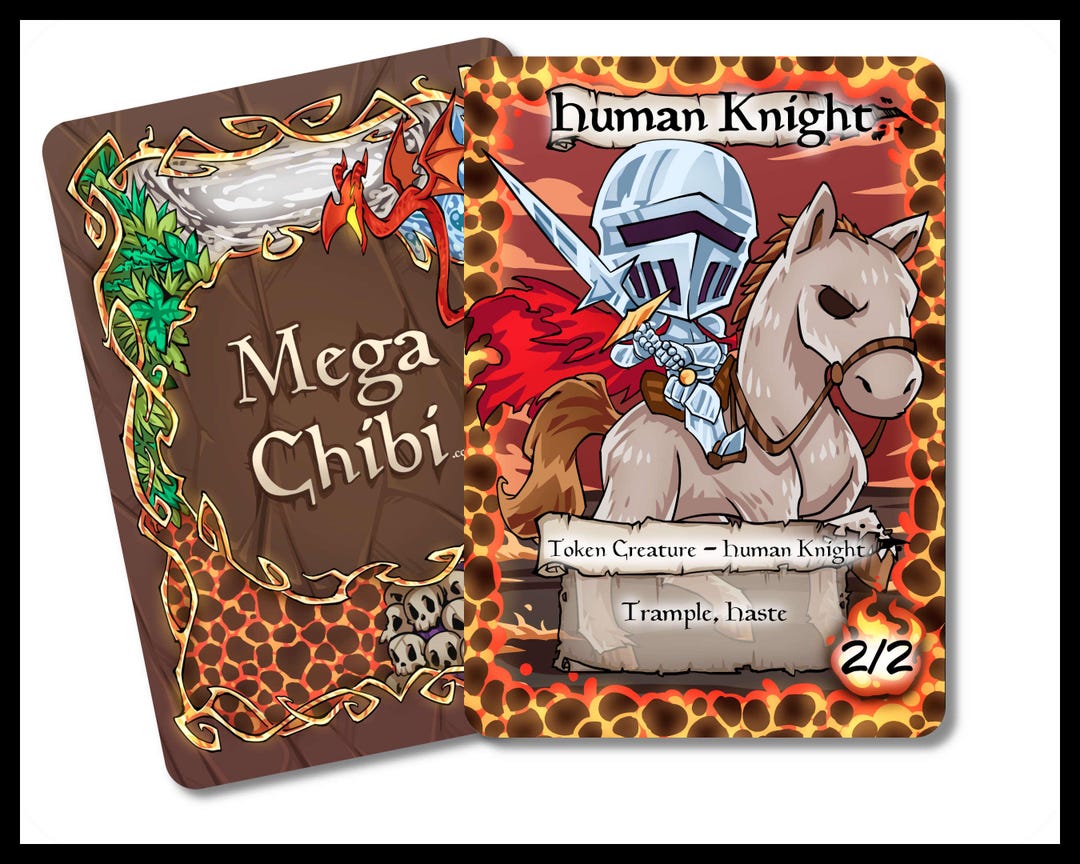 Human Knight - 2n2 - Trample Haste Token- TCG Standard Size for Magic ...