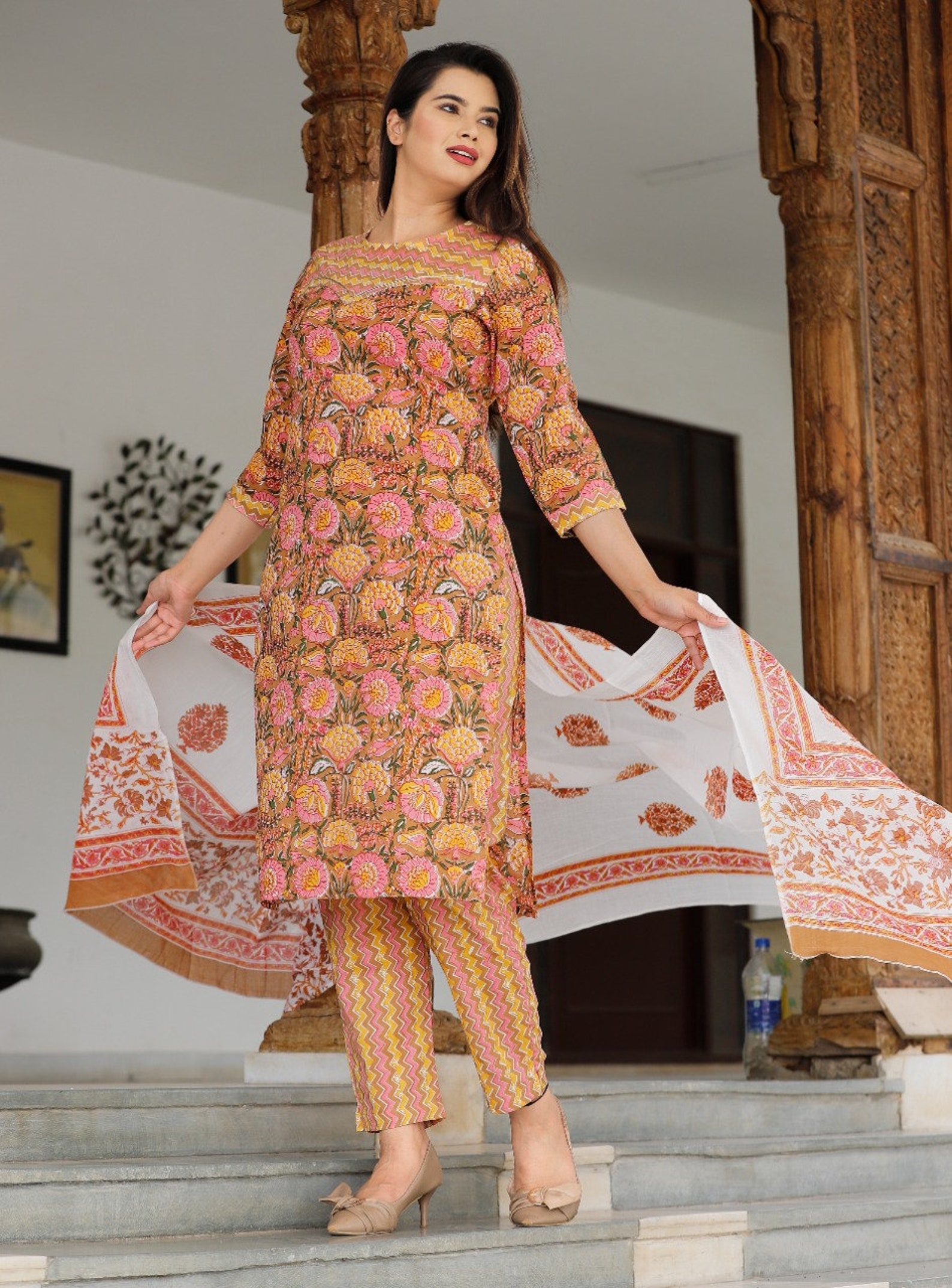 Kurti. Palazzo Pants. Indian Clothes. Indian Dresses. Hand - Etsy