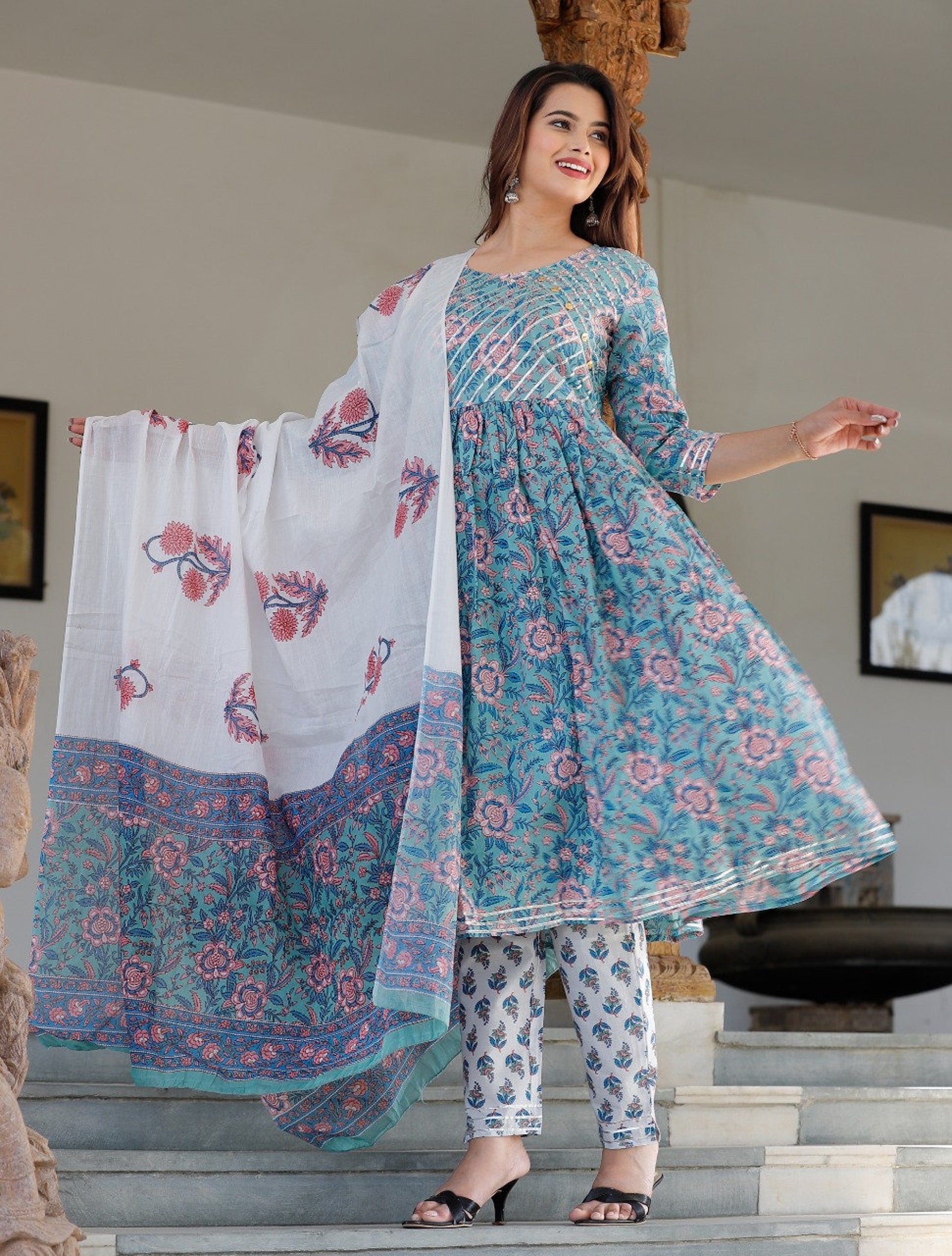 Kurti. Palazzo Pants. Indian Clothes. Indian Dresses. Hand - Etsy