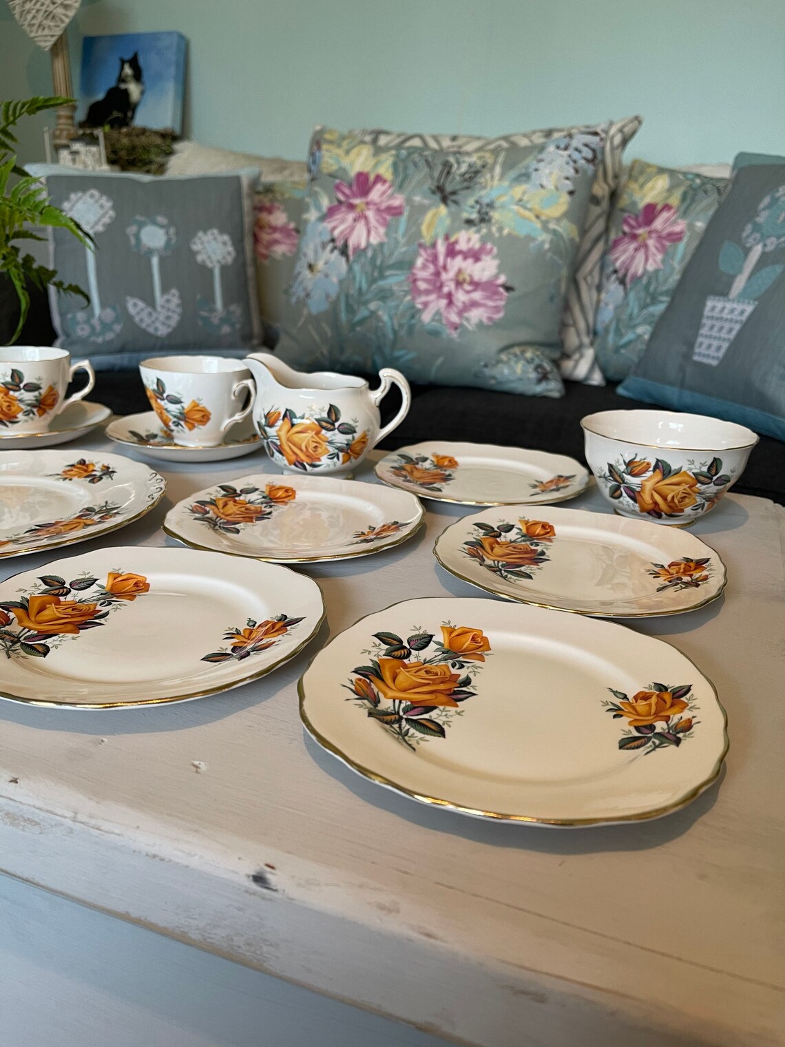 Colclough Yellow Roses Vintage Tea Set Vintage China | Etsy