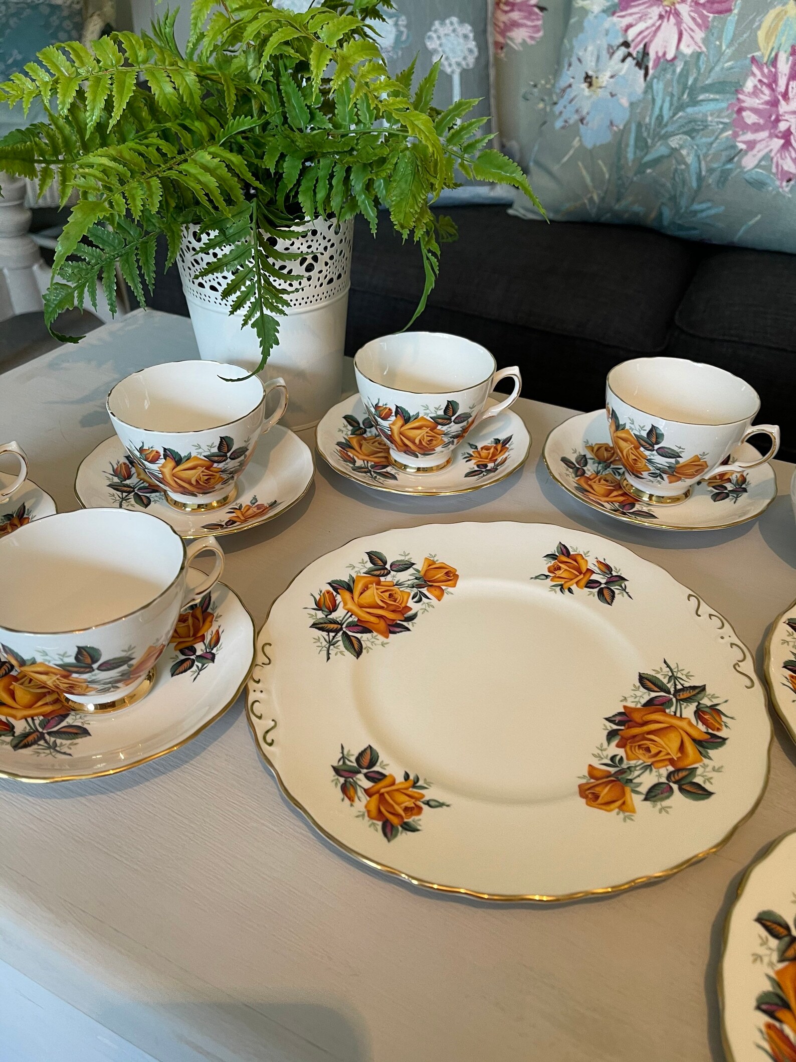 Colclough Yellow Roses Vintage Tea Set Vintage China | Etsy