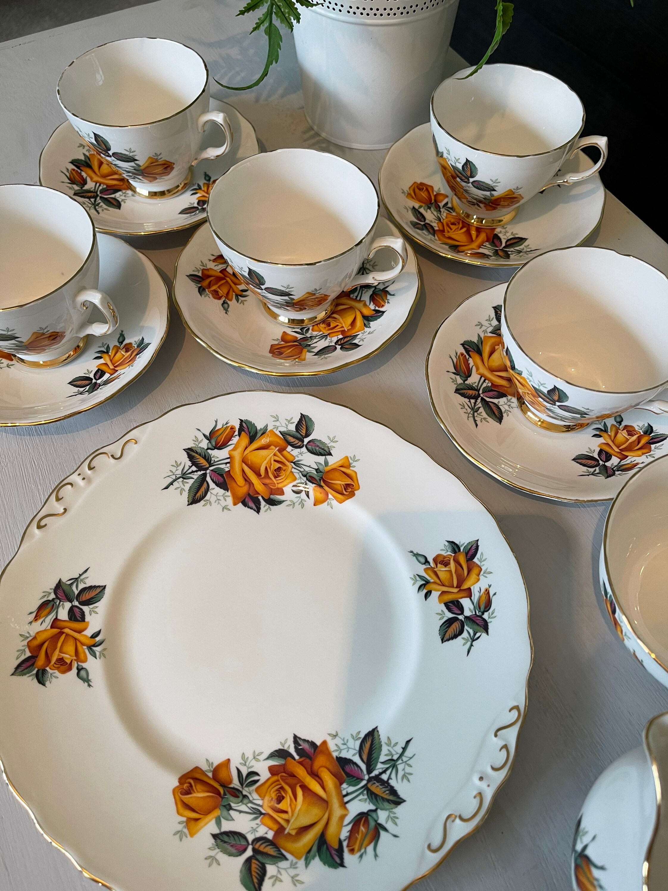 Colclough Yellow Roses Vintage Tea Set Vintage China | Etsy