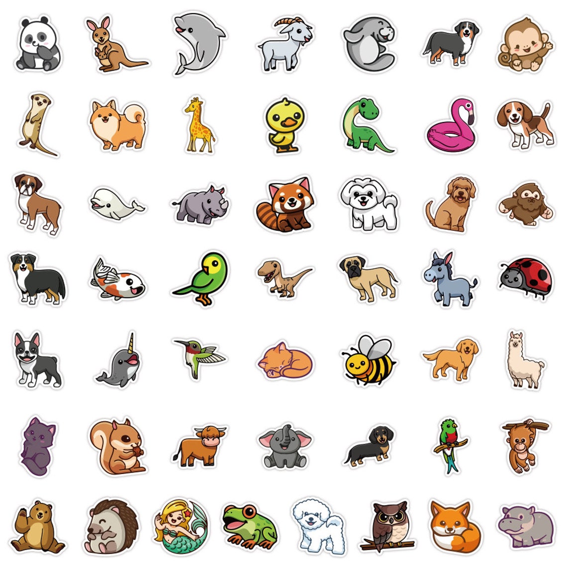 100pcs Cute Animal Stickers For Kids Children Baby Laptop | Etsy