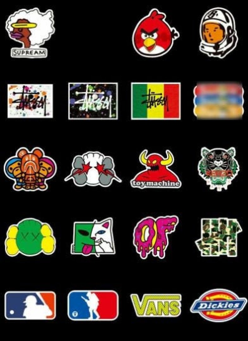 101pcs Hypebeast Brand Stickers Logo Vinyl Pack Graffiti | Etsy