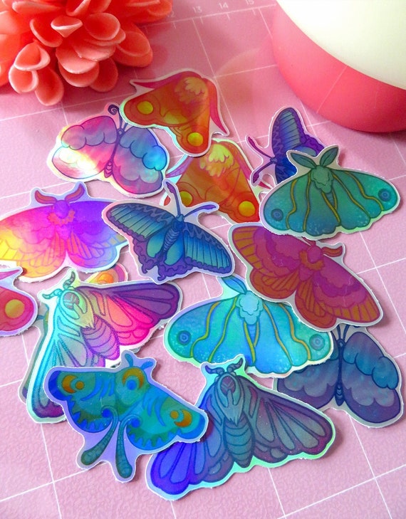 Holographic Butterfly Sticker Set Etsy