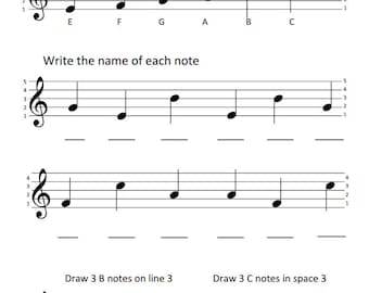Music Notes Flashcards Treble G Clef Music Theory Learn Piano Lessons ...