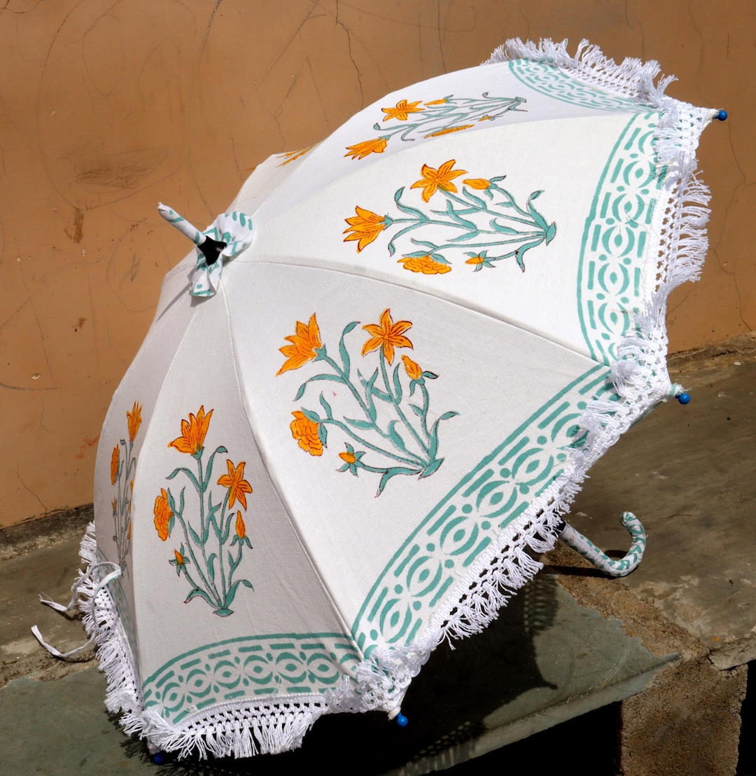 Handmade Floral Cotton Parasol: Indian Wedding Party Decor - Etsy