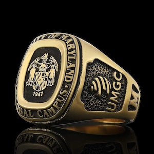 Silver Personalized College Ring, High School Class Ring, 925K Silver ...