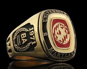 Custom College Class Ring, School Ring, Gold Signet Ring, Silver ...