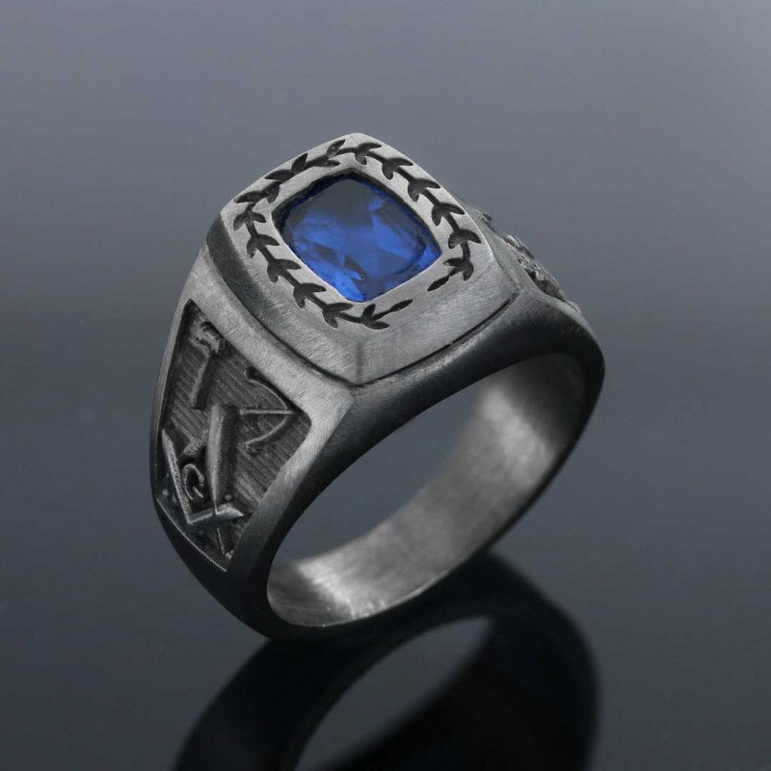 Silver Masonic Ring, Customized Masonic Ring, Personalized Masonic Ring ...