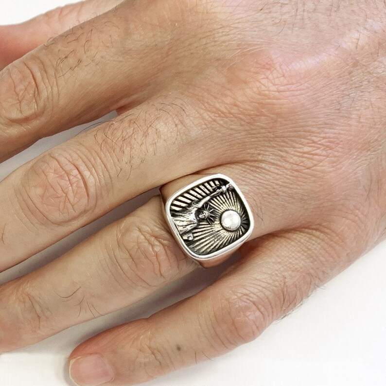 United States Of America Ring Silver US Ring Statue Of | Etsy