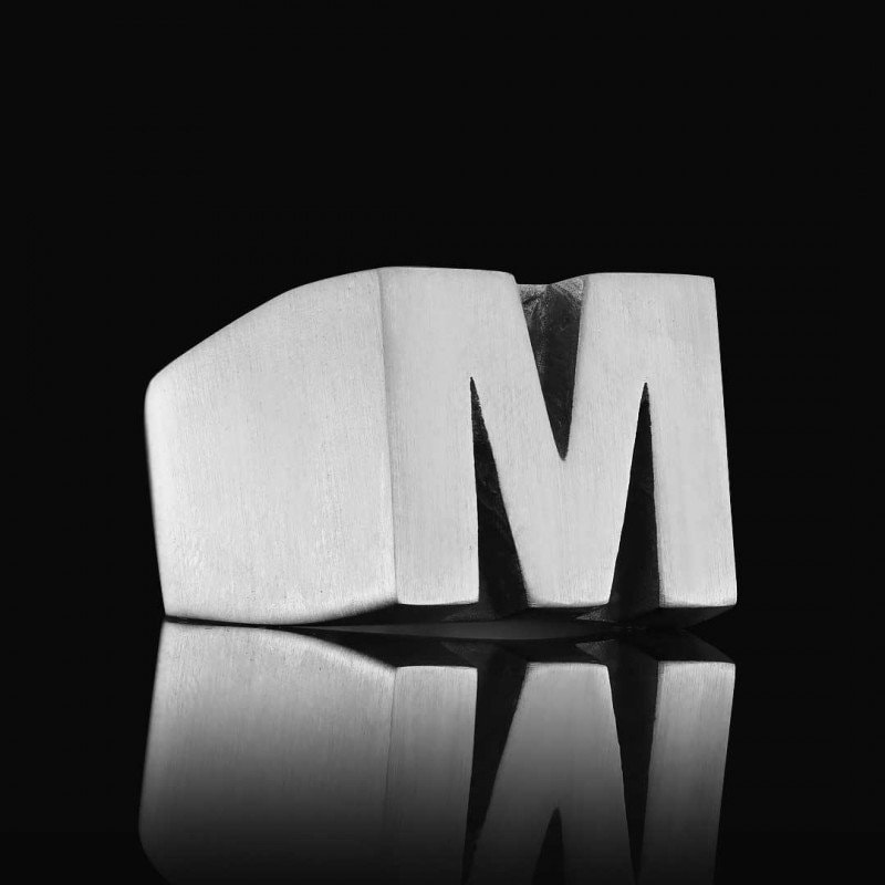 925 Sterling Silver Letter Ring Letter M Ring A-Z Initial - Etsy