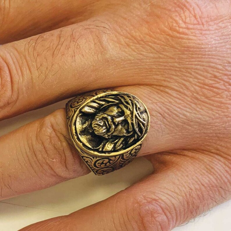 Silver Jesus Christ Ring Mens Jesus Silver Ring Savior Jesus | Etsy