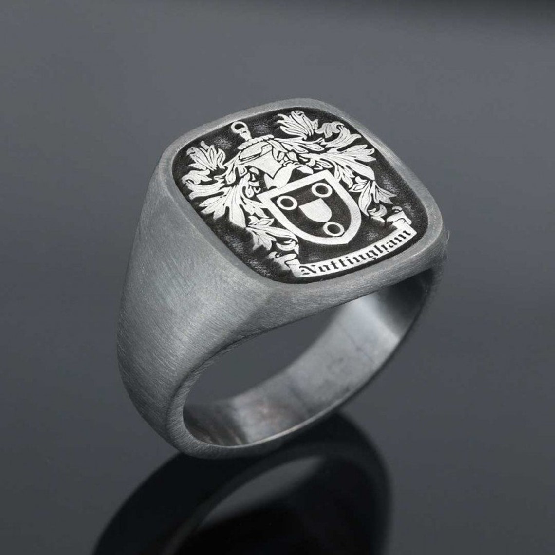 Personalized Signet Ring Coat of Arms Signet Ring Silver - Etsy