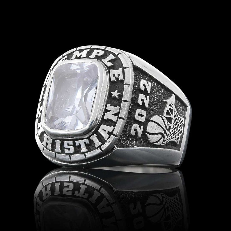 Customizable Class Ring Silver Custom College Ring Signet - Etsy