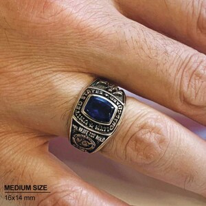 US National Guard Round Ring, Silver US National Army Ring, Sterling ...