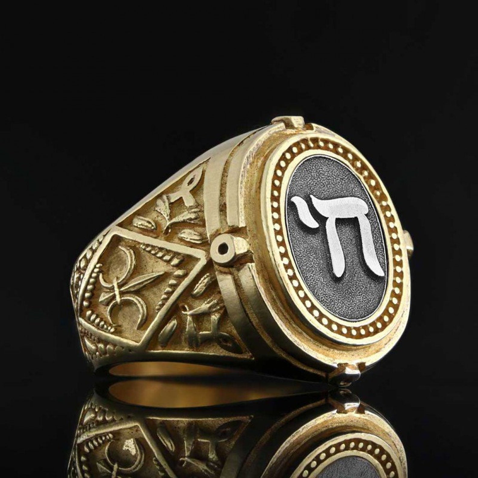 CHAI JEWISH RING, 925K Sterling Silver Chai Hebrew Ring, Chai Israeli ...