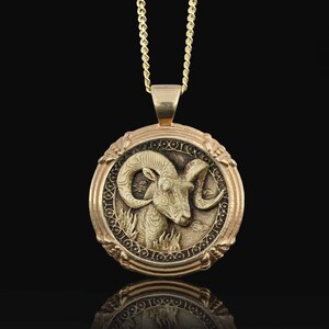 Aries Zodiac Silver Pendant - Aries Necklace - Aries Zodiac Birthday ...