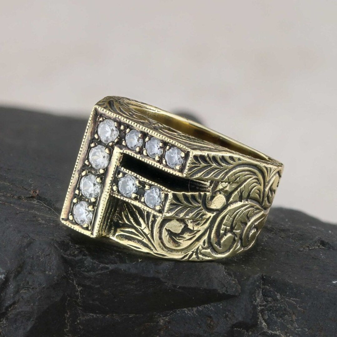 Silver F Letter Ring, F Alphabet Ring, A-Z Initial Ring, Silver ...
