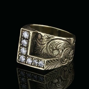 Silver L Letter Ring, L Alphabet Ring, A-Z Initial Ring, Silver ...